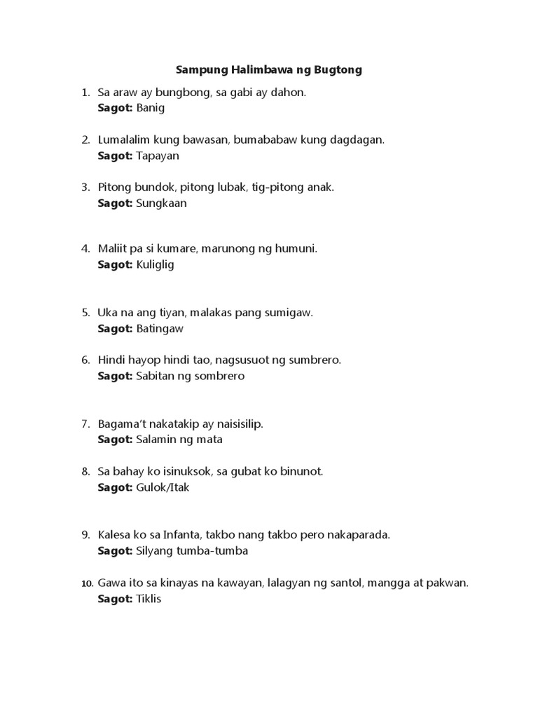 Panitika - Mga Halimbawa - Assignment | PDF