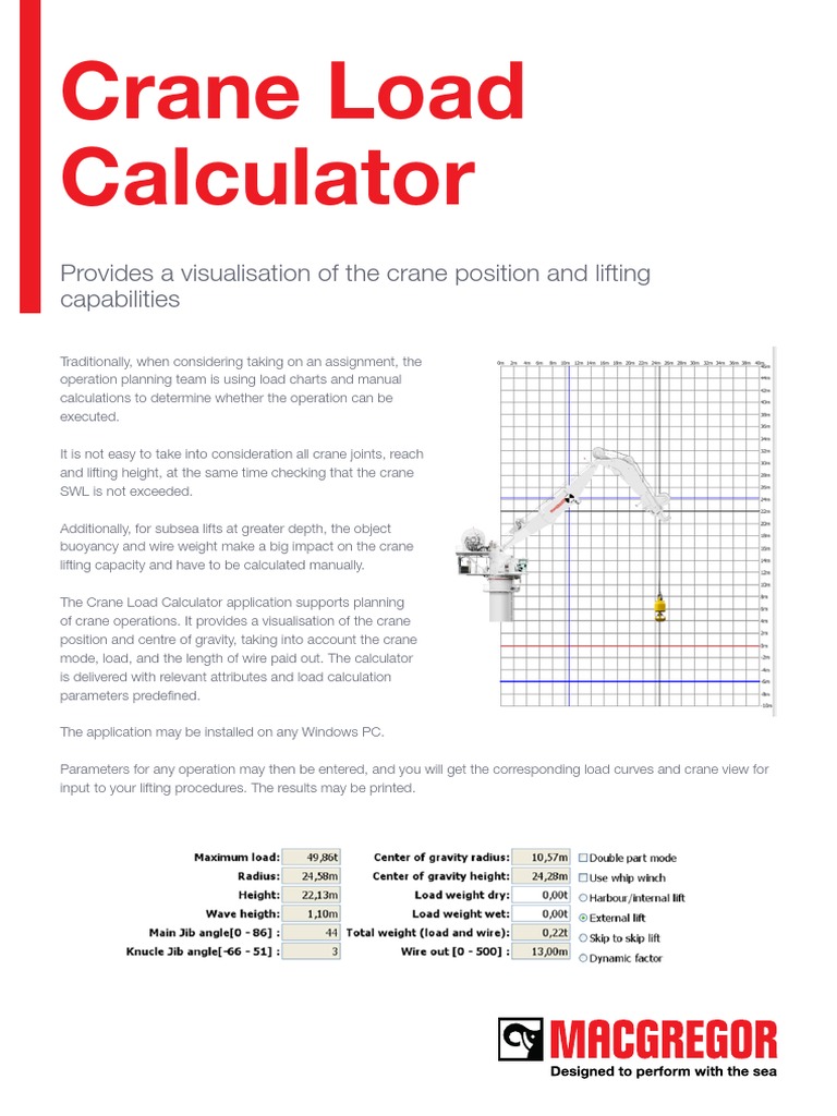 Crane Load Calculator: Provides A Visualisation of The Crane Position ...