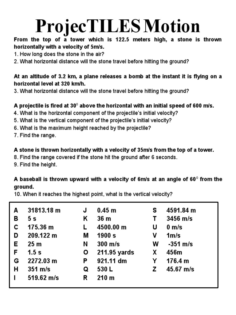 Projec TILES | PDF | Projectiles | Classical Mechanics