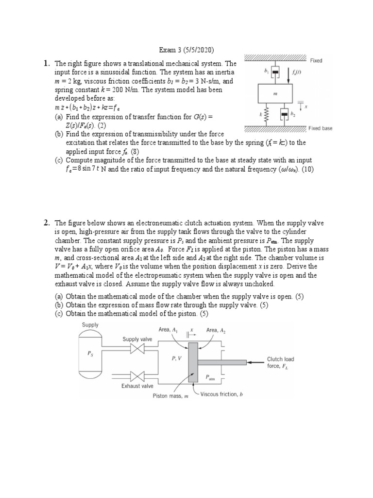 M 2 KG, Viscous Friction Coefficients B B | PDF | Control Theory | Systems Theory