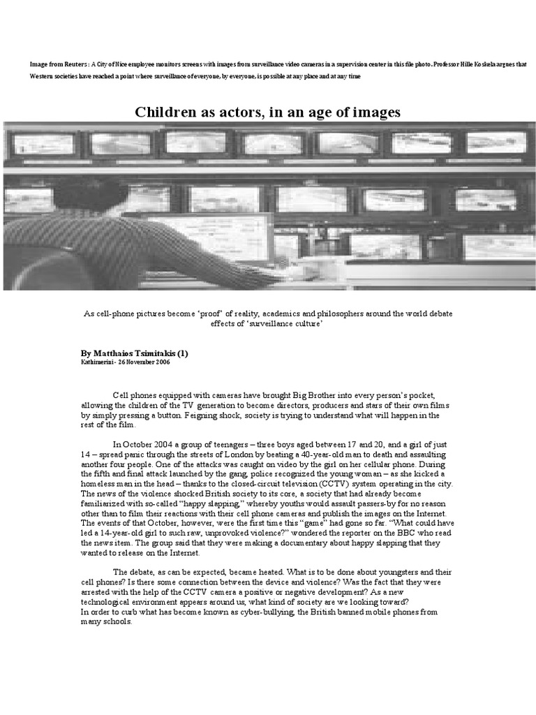 Acting Experience in Age of Images - Tsimitakis | PDF | Surveillance | Closed Circuit Television