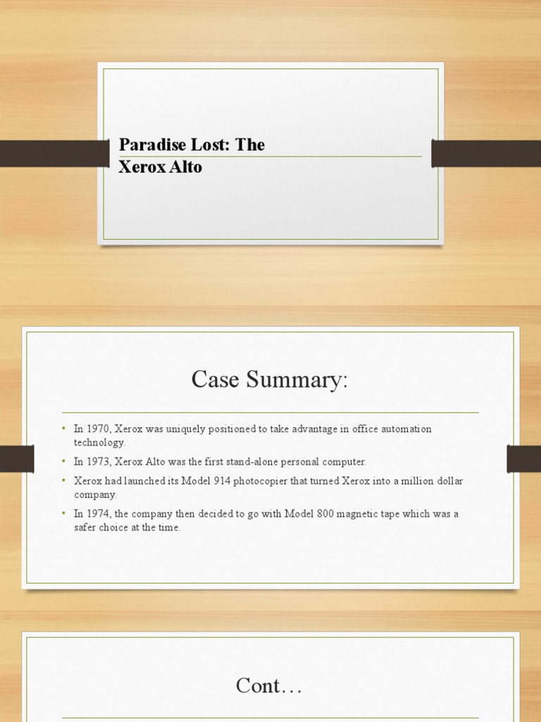 Paradise Lost: The Xerox Alto | PDF | Graphical User Interfaces ...