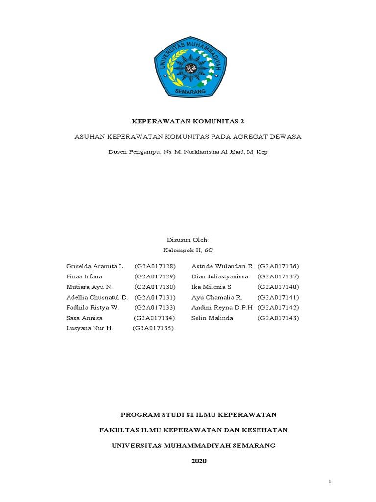 KELOMPOK 2 6C - ASKEP KOMUNITAS Pada Agregat DEWASA | PDF