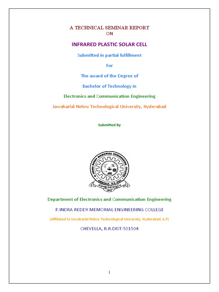 Infrared Plastic Solar Cell | PDF | Solar Cell | Photovoltaics