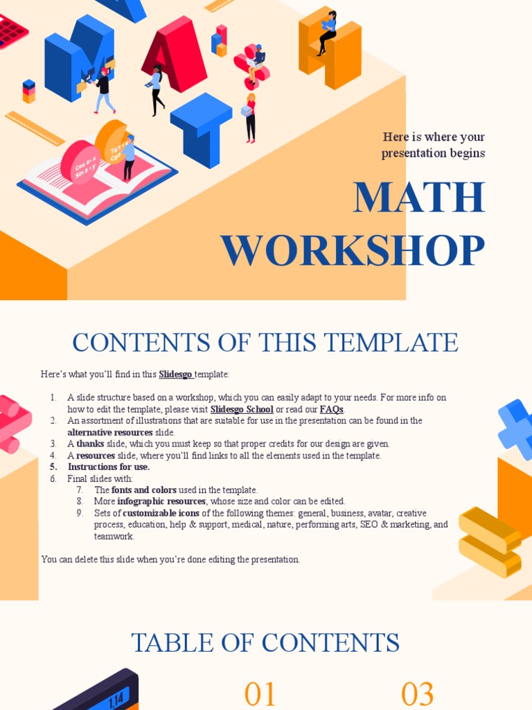 Math Workshop by Slidesgo | PDF