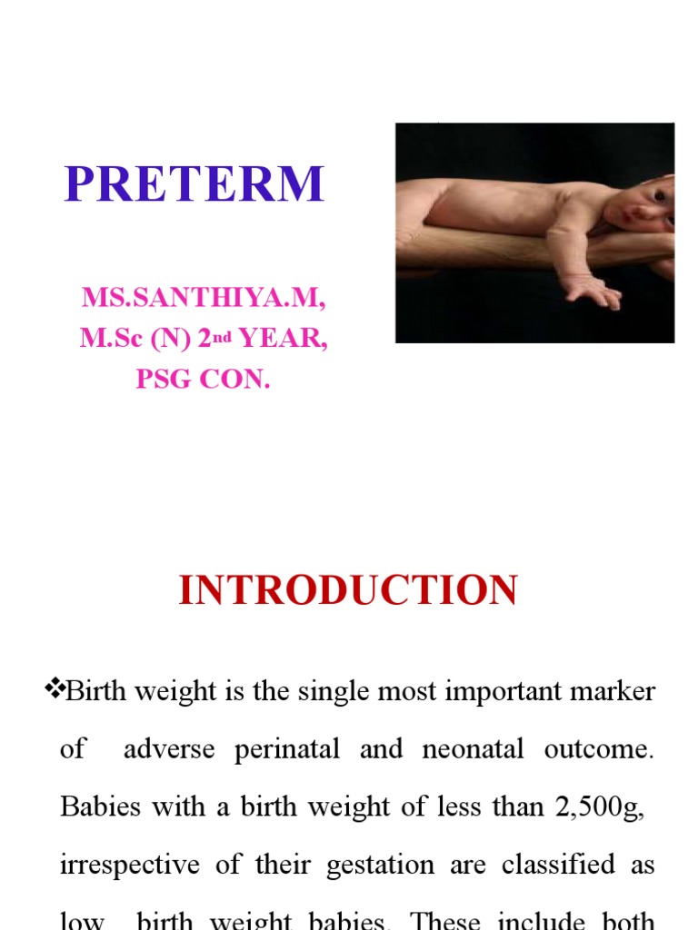 Management and Complications of Preterm Birth: An Overview | PDF ...