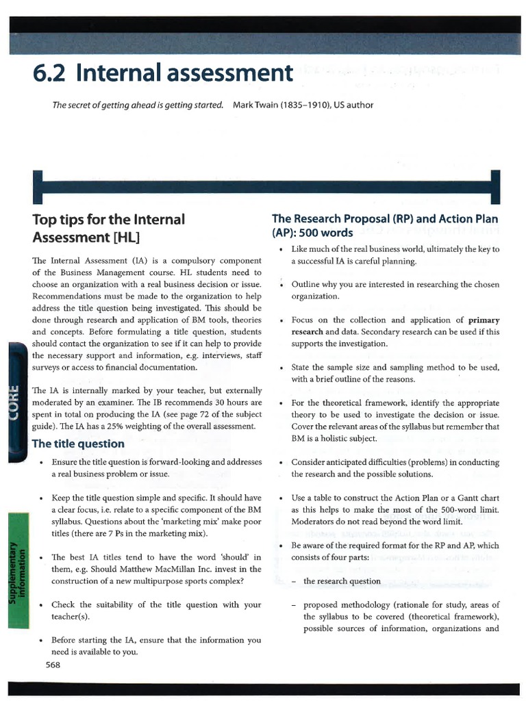 6.2 Internal Assessment | PDF