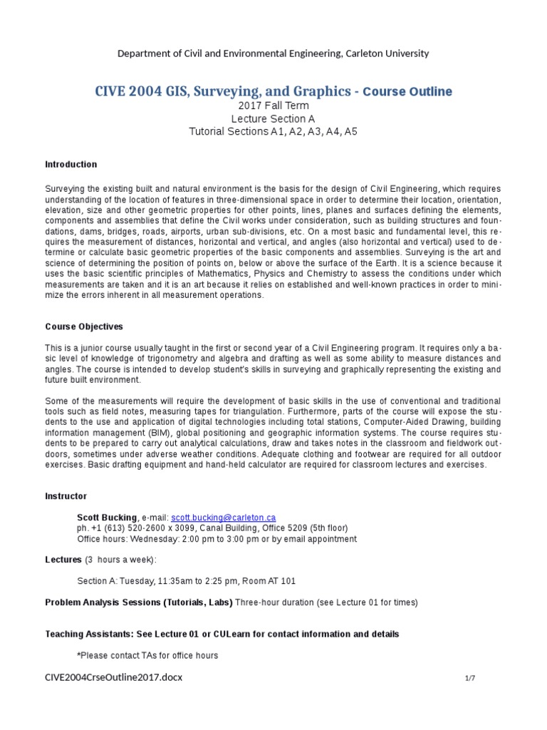 CIVE 2004 GIS, Surveying, and Graphics - : Department of Civil and ...