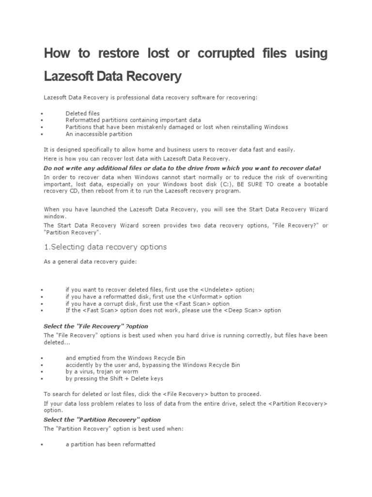 A Guide to Comprehensively Recovering Lost or Corrupted Files Using ...