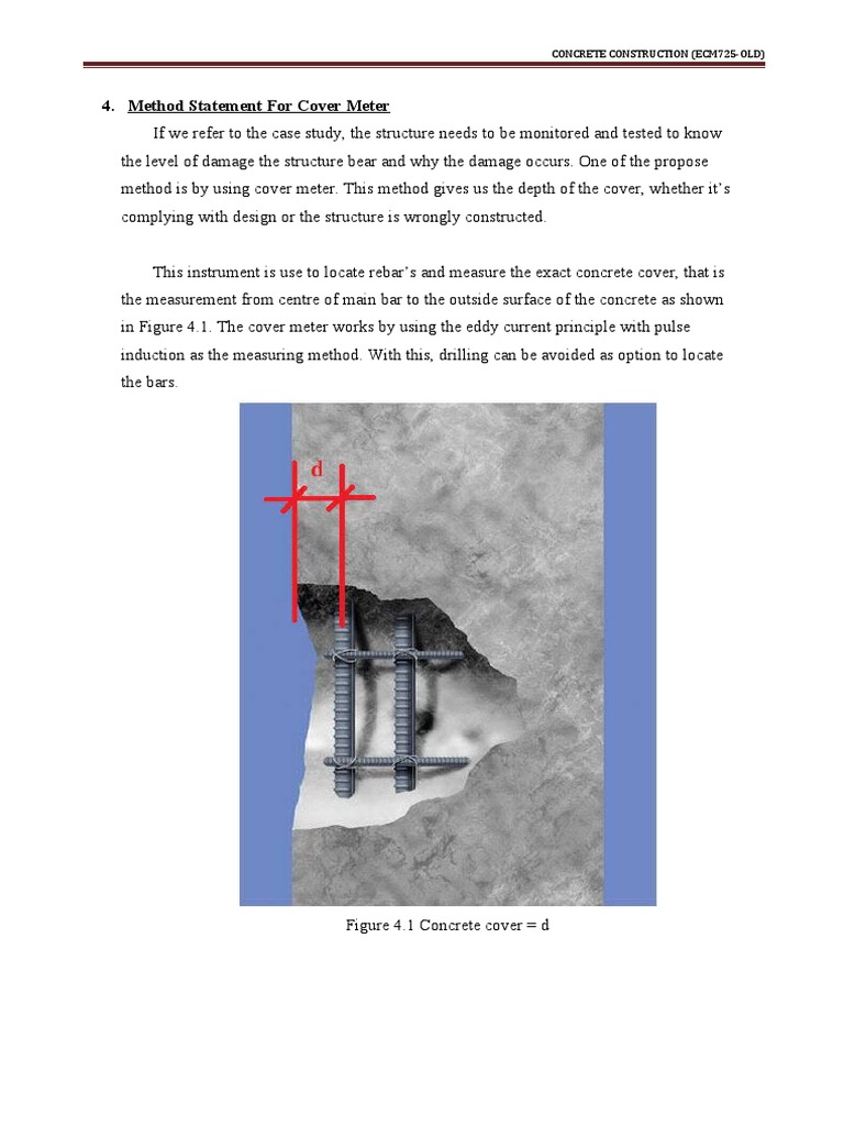 Method Statement For Cover Meter: Concrete Construction (Ecm725-Old ...