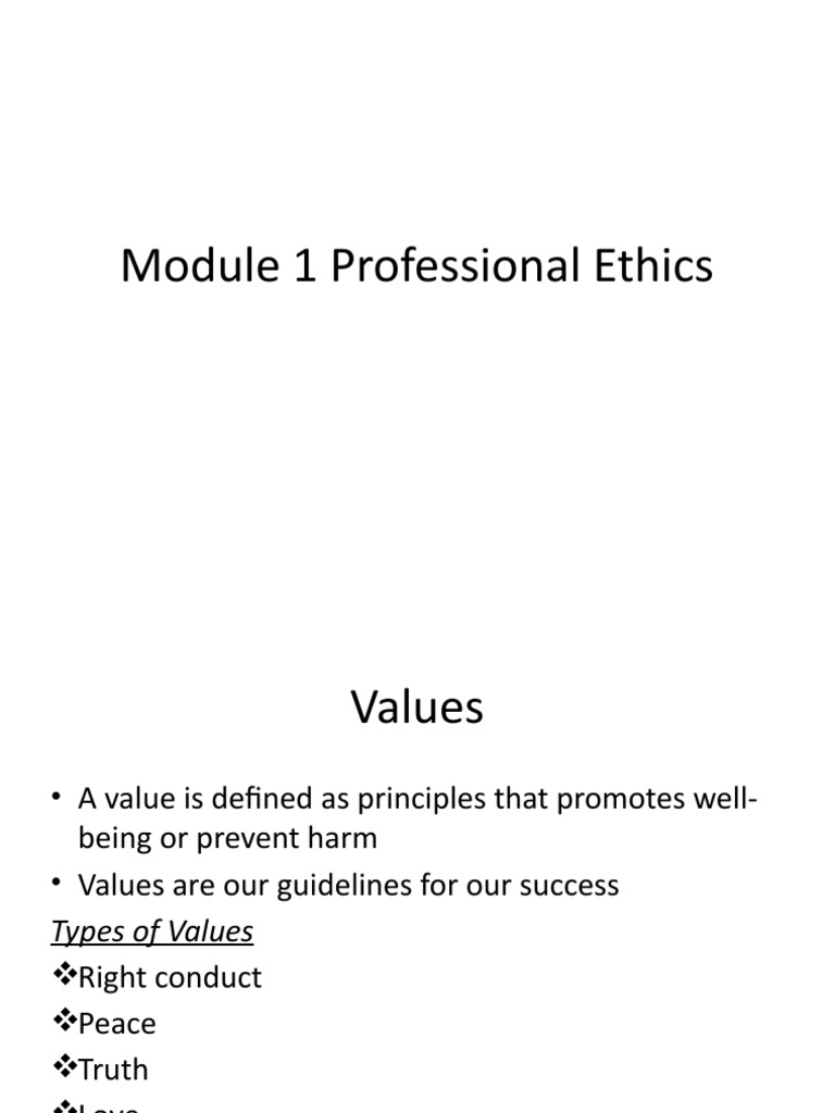Module 1 Professional Ethics | PDF | Virtue | Value (Ethics)