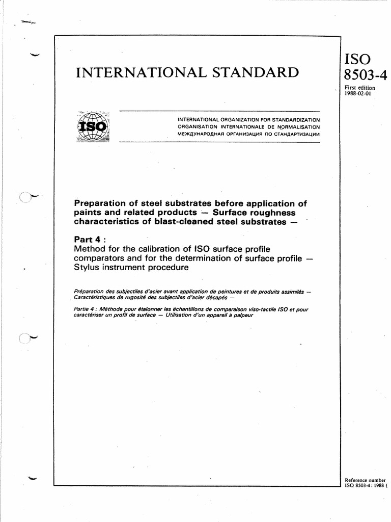 ISO 8503-4 Method of Calibration of Surface Comparator | PDF