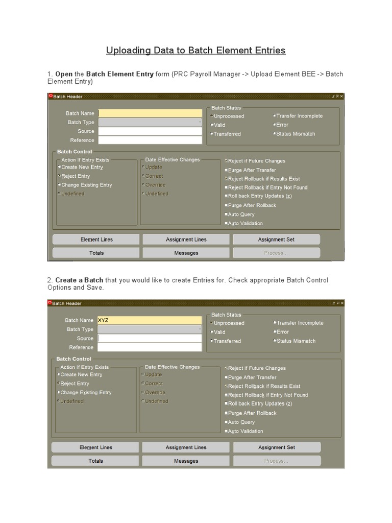 Uploading Data To Batch Element Entries | PDF | Computers