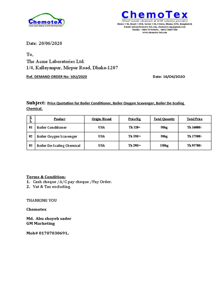 DEMAND ORDER No 10U 2020 | PDF