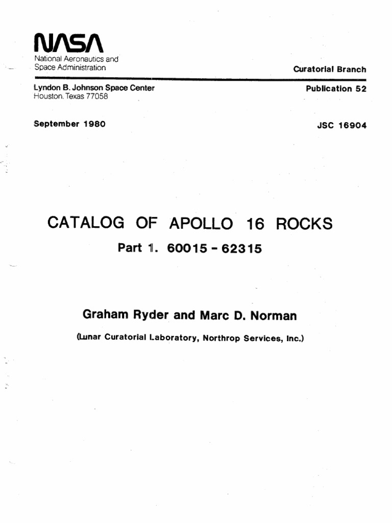 Catalog of Apollo 16 Rocks | PDF | Clastic Rock | Igneous Rock