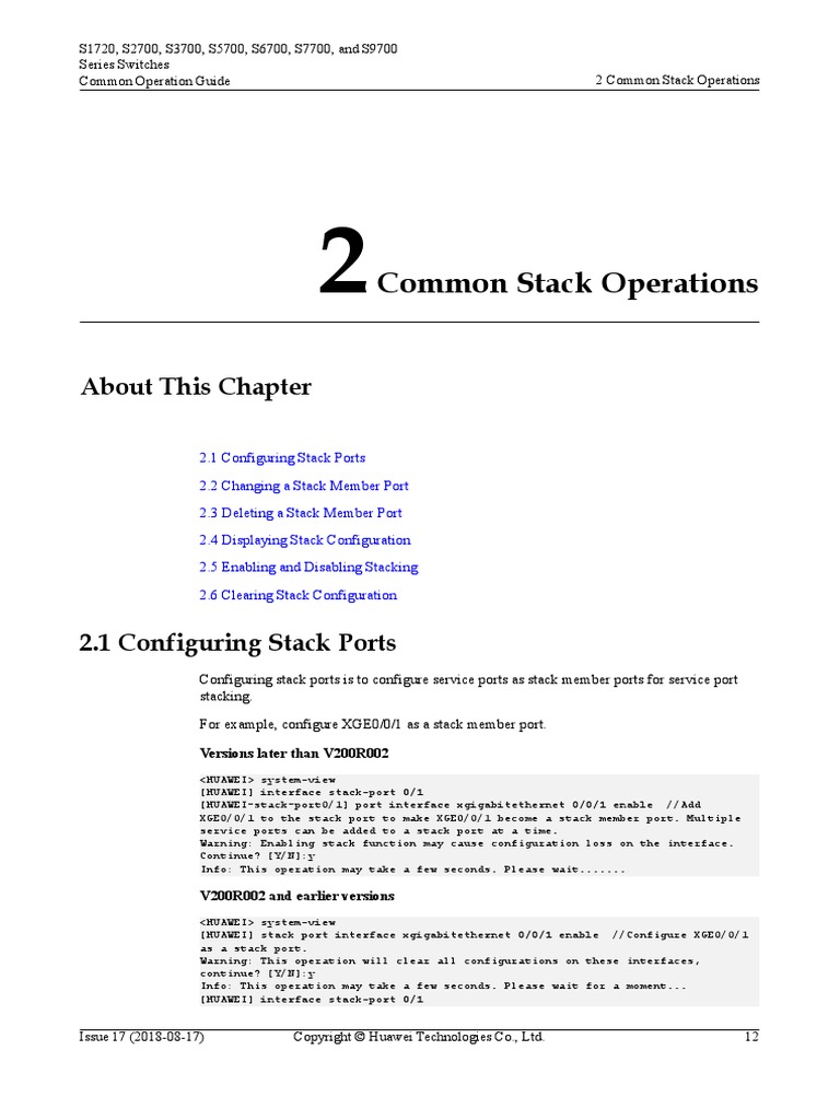01-02 Common Stack Operations | PDF | Network Switch | Graphical User ...