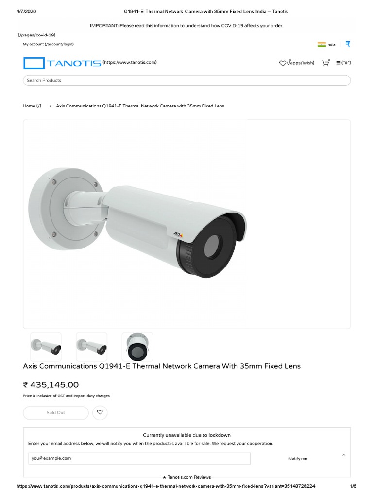 Axis Q1941-E Thermal Network Camera With 35mm Fixed Lens India - Tanotis | PDF | Camera ...