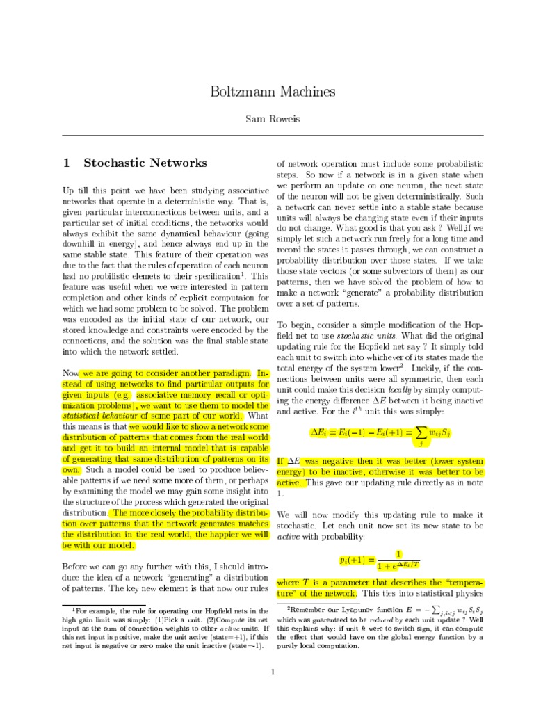 Boltzmann Machine | PDF | Temperature | Applied Mathematics