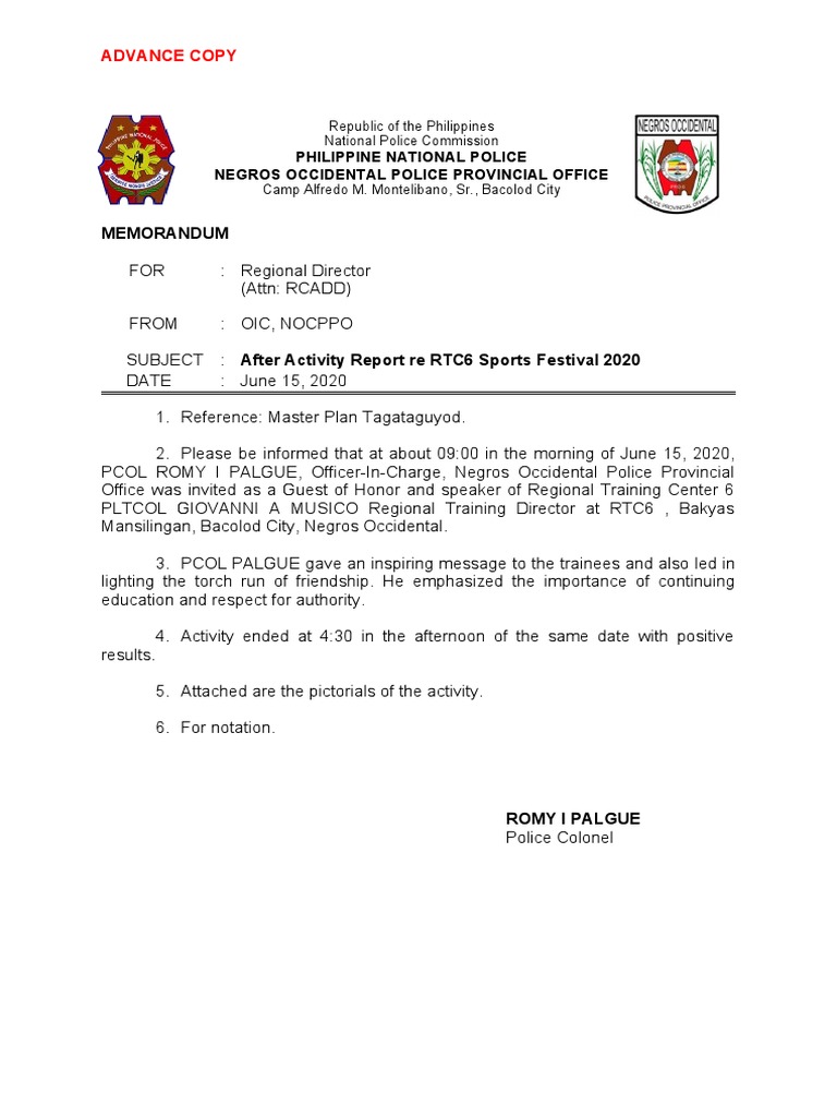 Sample Format AAR | PDF