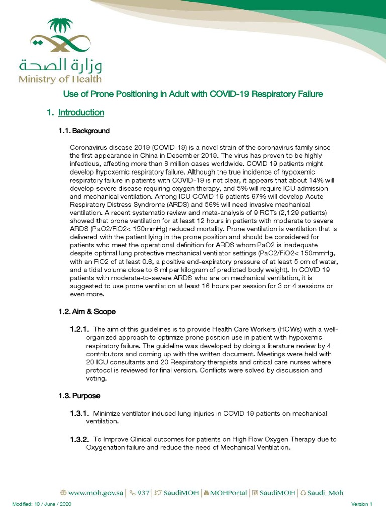 Prone Position Guidelines-2 | PDF | Intensive Care Medicine | Health Care