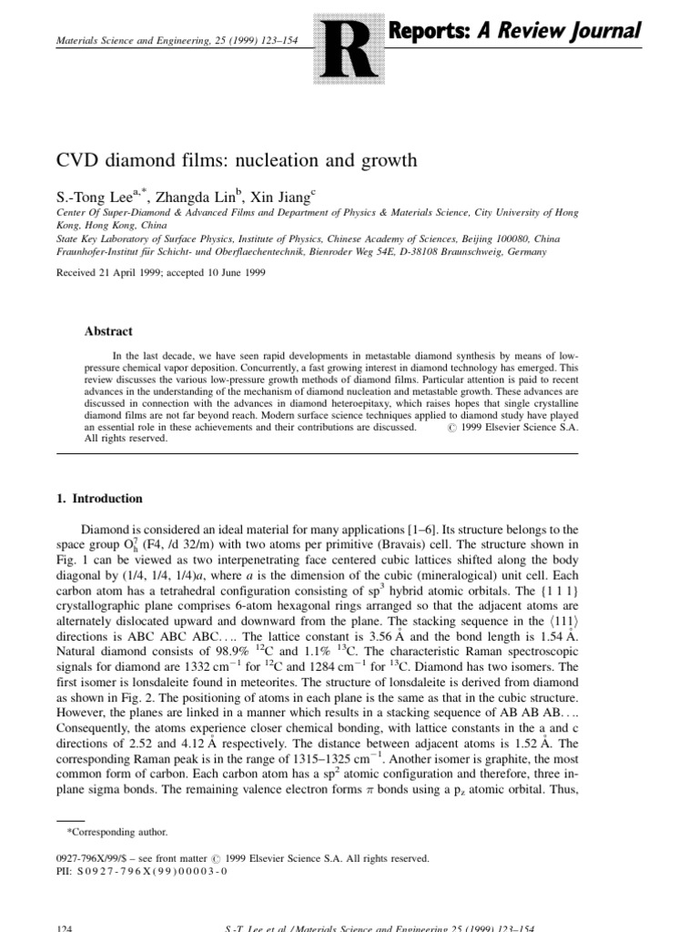 CVD Diamond Films Nucleation and Growth | PDF | Chemical Vapor ...