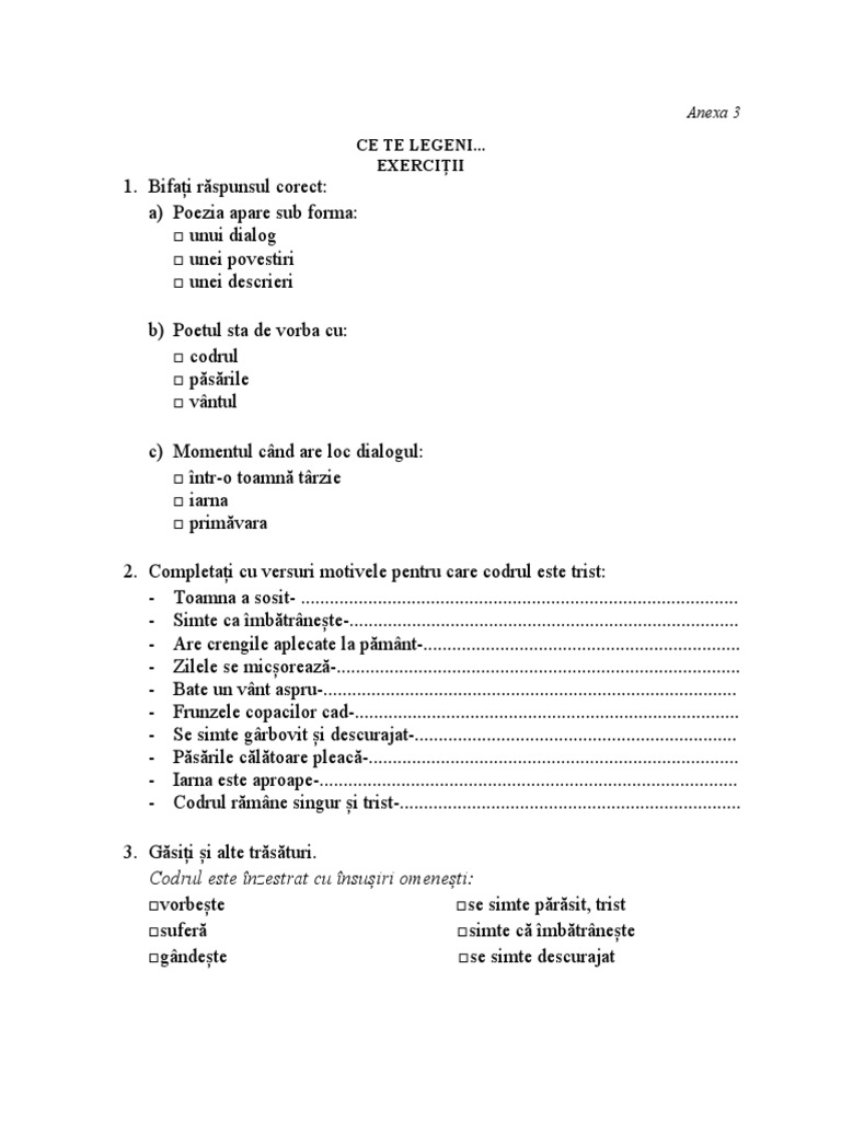 Ce Te Legeni-Exercitii | PDF
