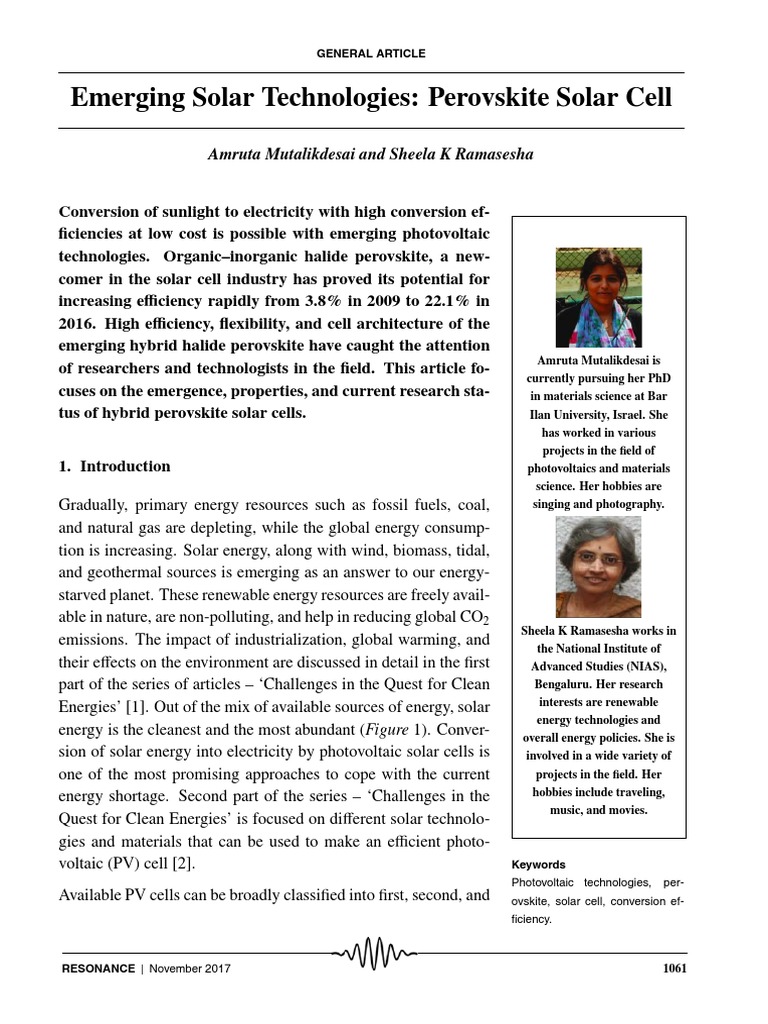 Emerging Solar Cell PDF | PDF | Semiconductors | P–N Junction