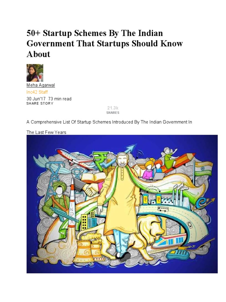 50 Startup Schemes of Govt | PDF | Refinancing | Small And Medium Sized ...