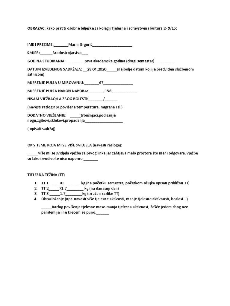 Obrazac TZK2, 9-15 | PDF