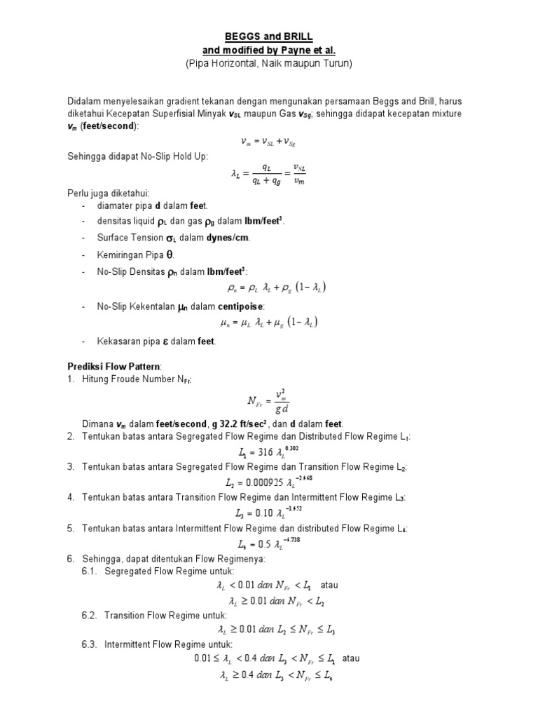 Beggs and Brill 2 Phase Flow | PDF