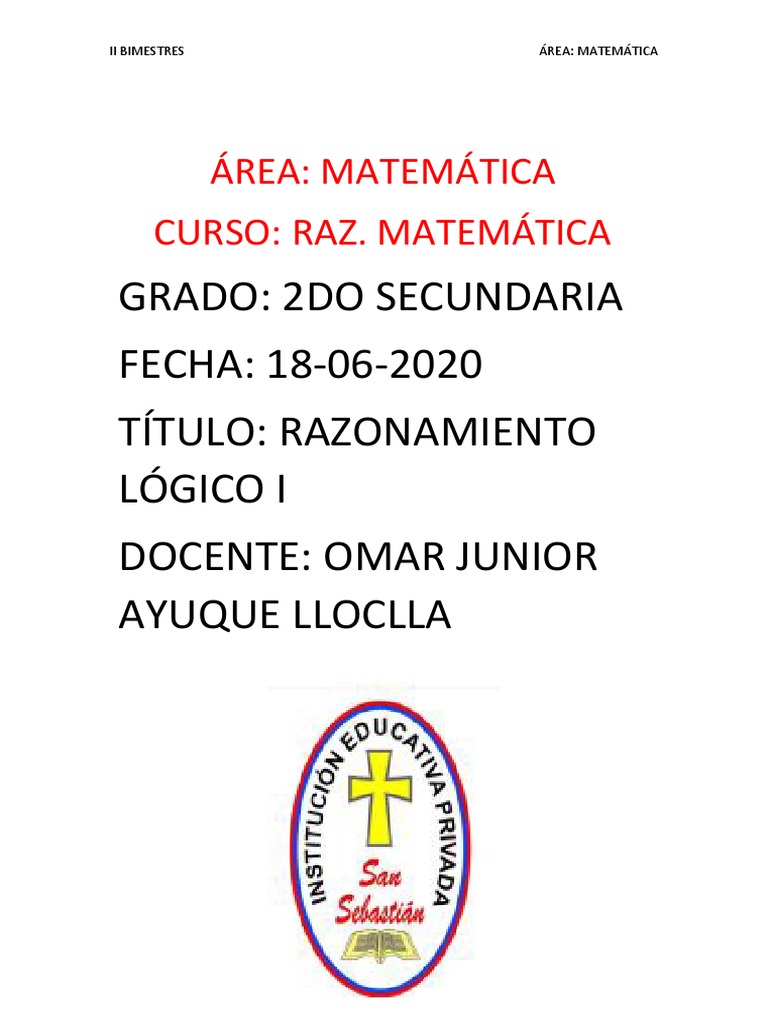 Razonamiento Lógico I 2do Secundaria | PDF