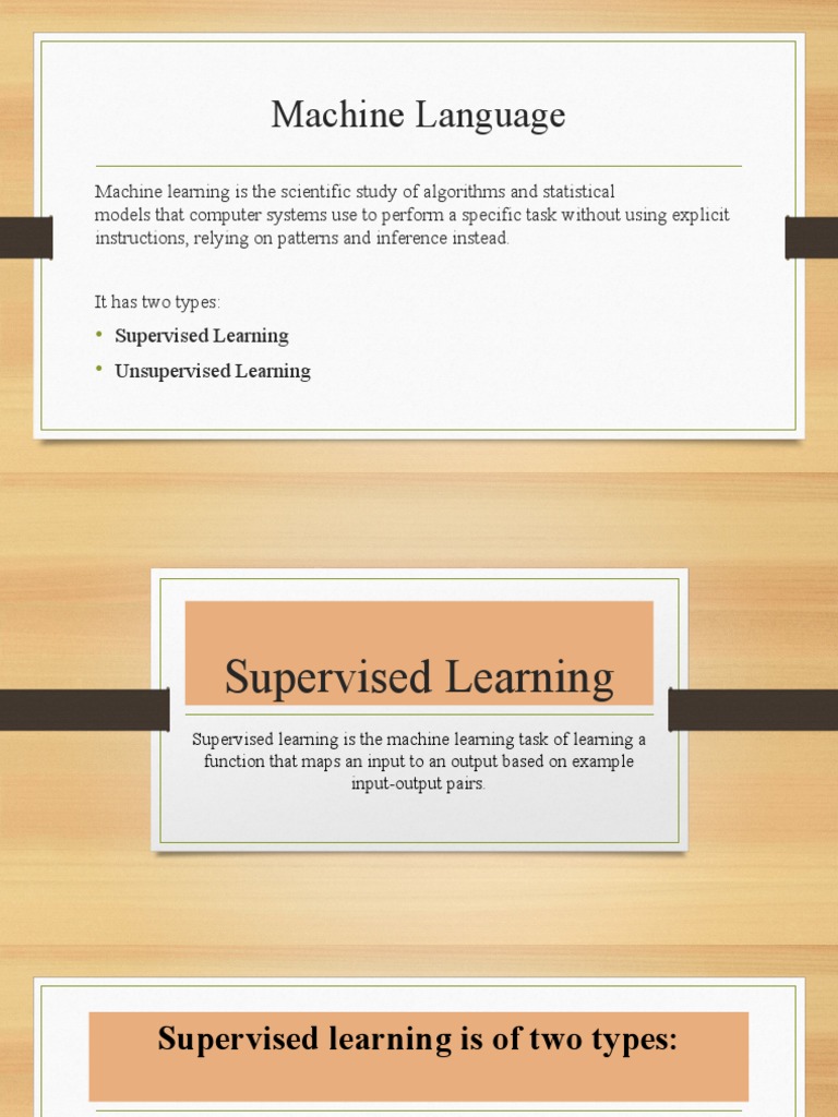 Machine Language: Supervised Learning Unsupervised Learning | PDF | Machine Learning ...