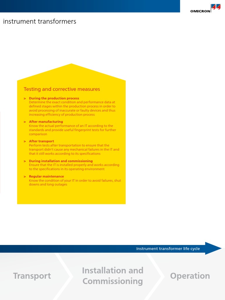 Operation Installation and Commissioning Transport: Testing and ...