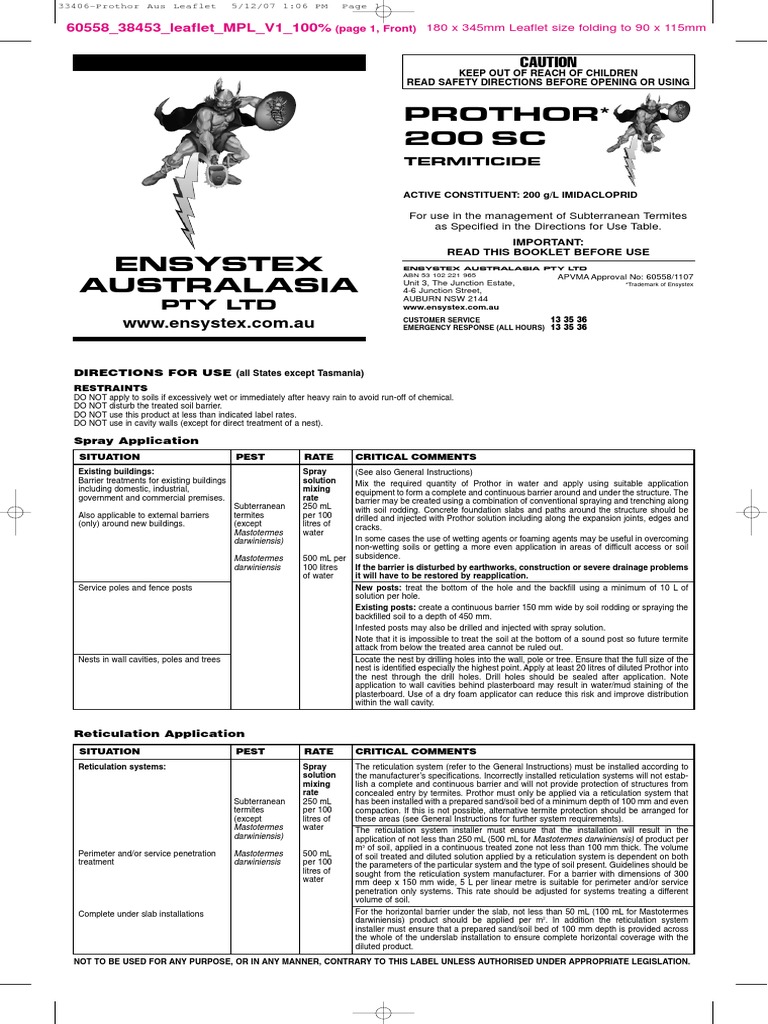 Anti Termite Application Procedure | PDF | Soil | Wall
