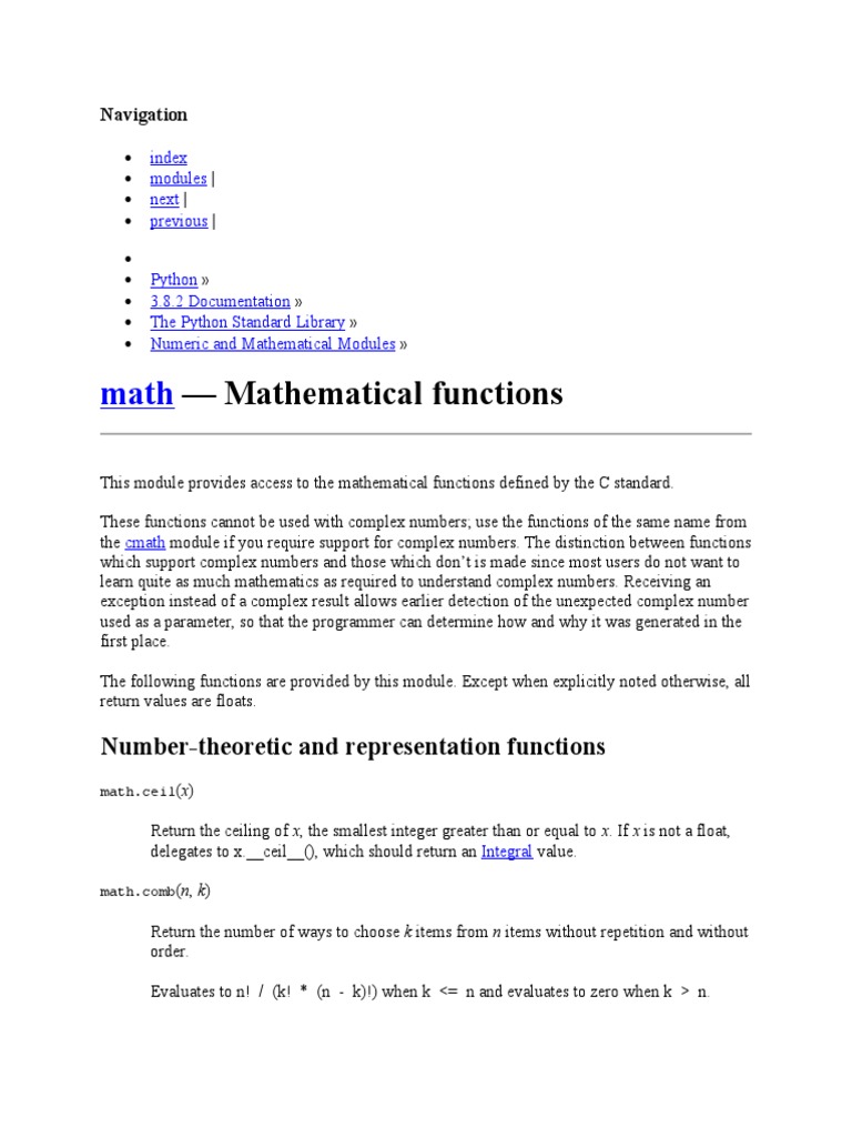 Mathematical Functions: Number-Theoretic and Representation Functions ...