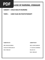 Phototherapy Care Plan | PDF | Breastfeeding | Preventive Healthcare