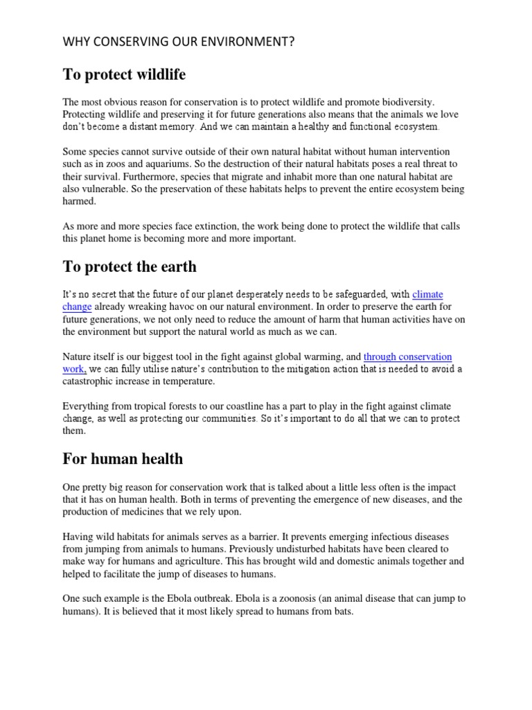 Conserving Our Environment | PDF | Conservation Biology | Natural ...