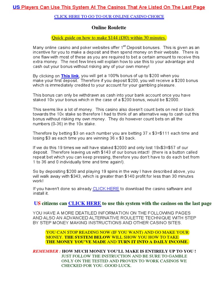 Free Money Making Guide PDF Version | PDF | Roulette | Gambling