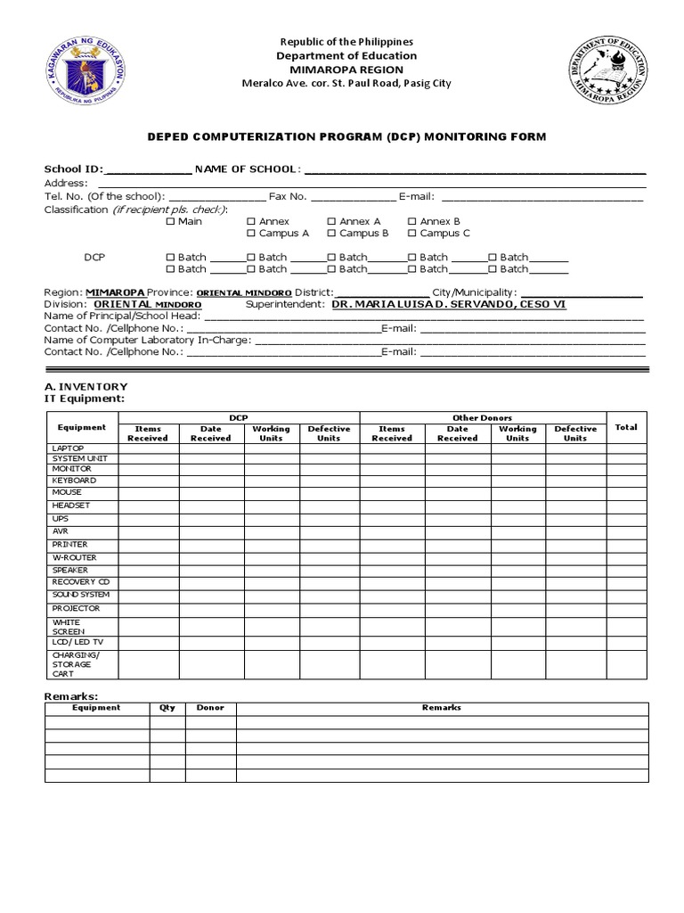 DCP Monitoring Form | Download Free PDF | Electronics | Computing