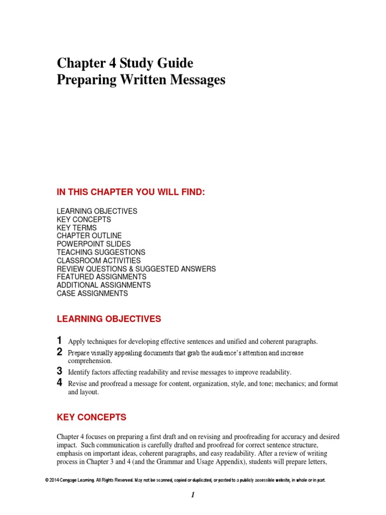 Chapter 4 Study Guide | PDF | Proofreading | Writers