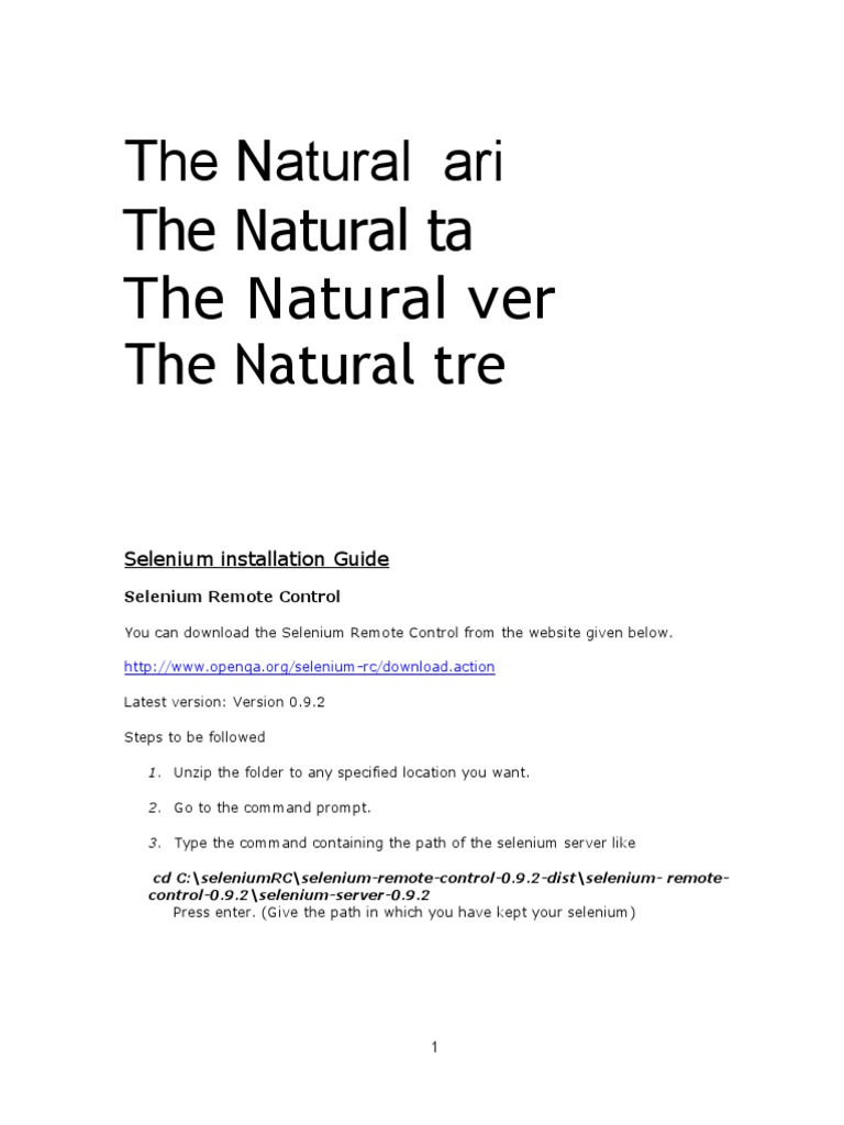 Selenium Installation Guide Pdf Selenium Software Java Programming Language