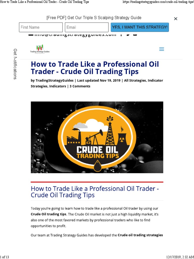 How To Trade Like A Pro Oil Trader | PDF | Corporations | Financial Markets
