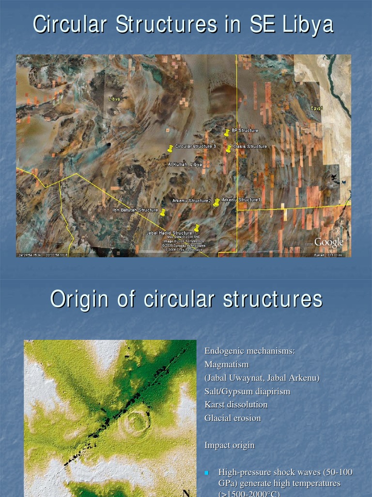 Circular Structures in SE Libya | PDF | Impact Crater | Physical Sciences