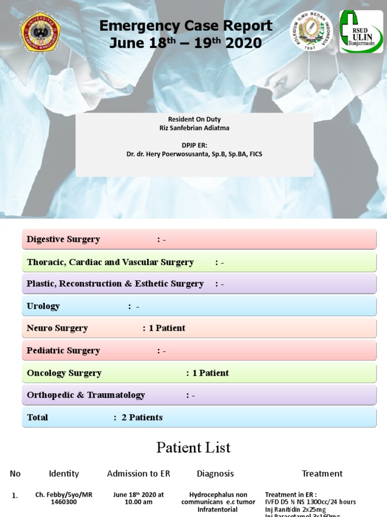 Emergency Case Report June 18 - 19 2020: TH TH | PDF | Neurosurgery ...