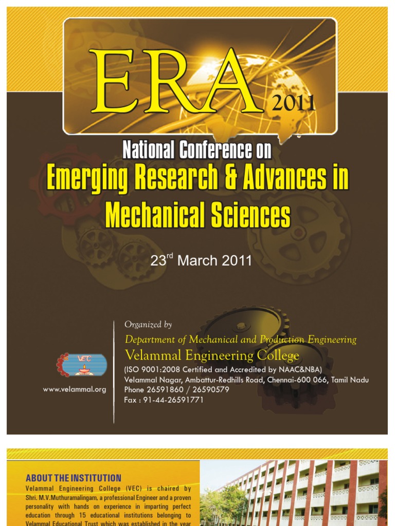 Emerging Research & Advances in Mechanical Sciences: National ...