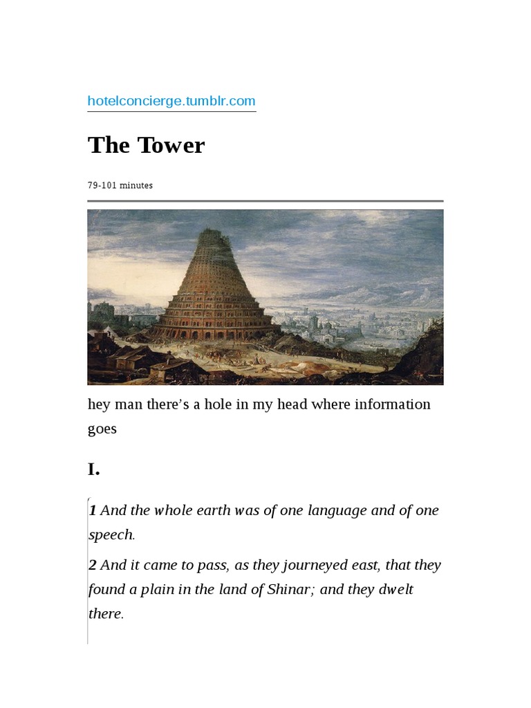 The Tower by Hotel Concierge | PDF | Id | Meme