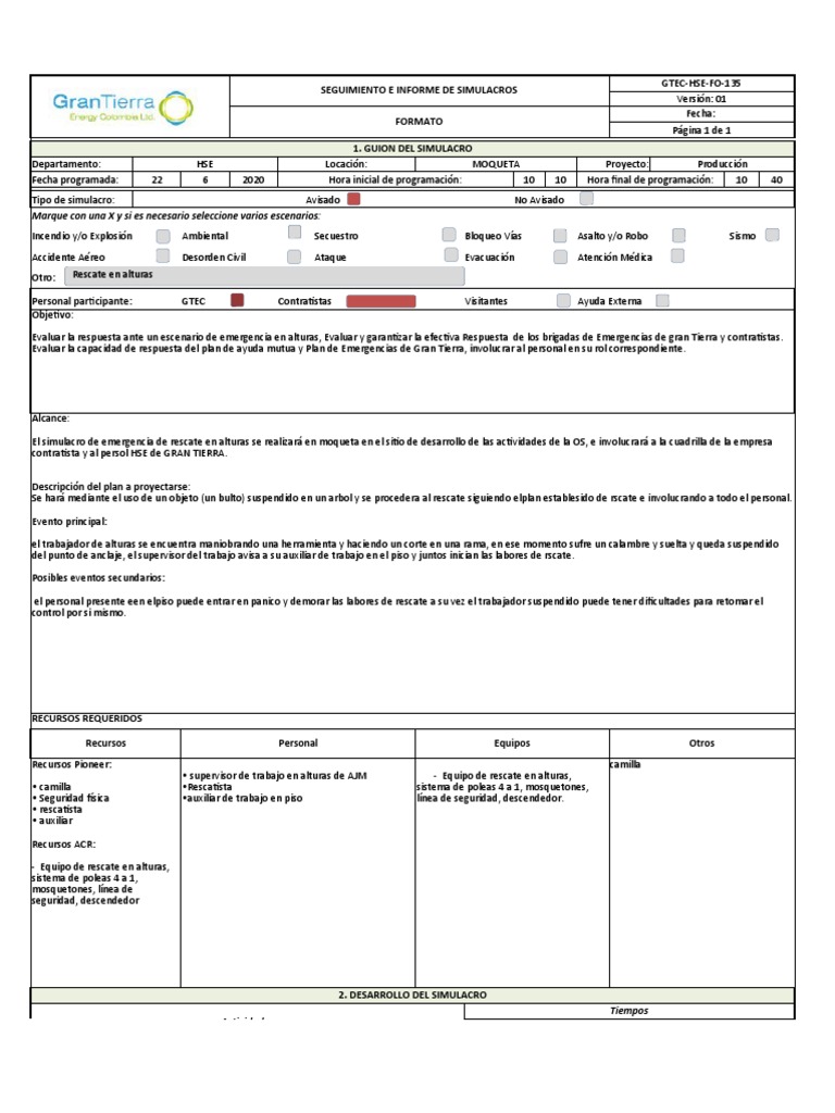 Simulacro General ACR 1 | PDF | Ambulancia | Paramédico