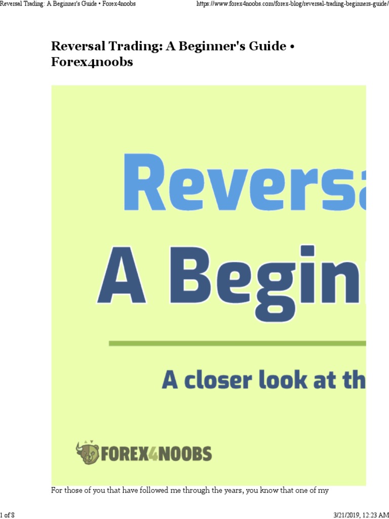 Reversal Trading - A Beginner's Guide Forex4noobs | PDF | Business