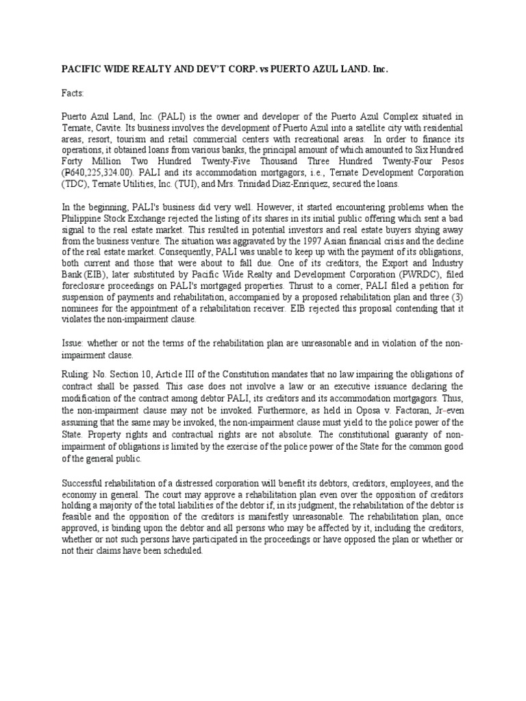 Digests Non-Impairement Clause | PDF | Contract Clause | Value Added Tax