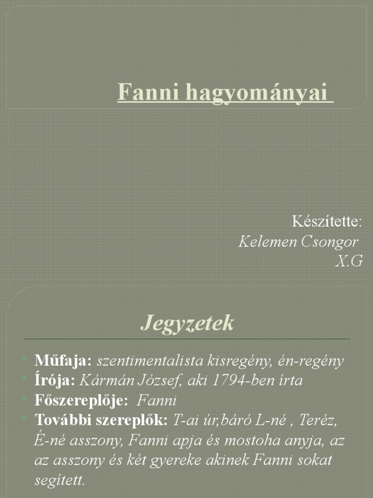 Fanni Hagyományai | PDF